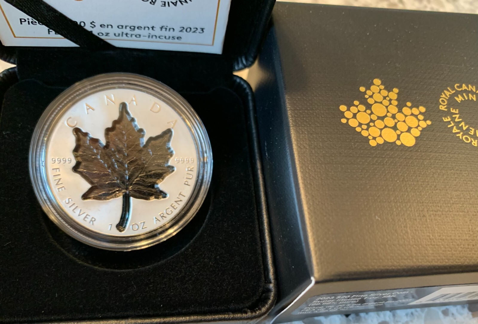 2023 Super Incuse Rhodium Maple Leaf 1oz .9999 Silver Coin Canada 3rd ...