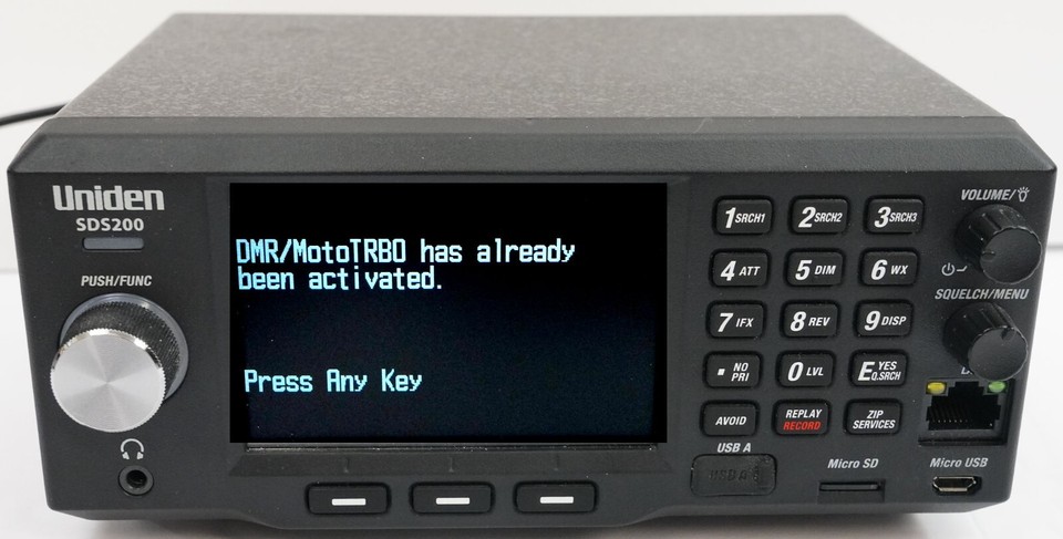 UNIDEN SDS200 MOT DIGITAL BASE SCANNER w/ DMR / MOTOTRBO + WATERFALL ...