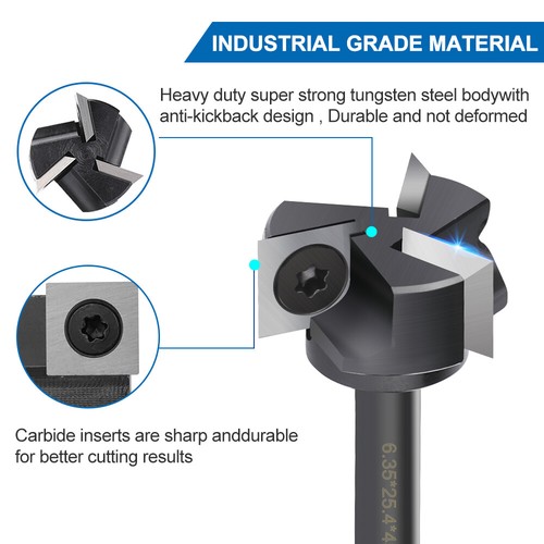 CNC Spoilboard Surfacing Router Bit 1/4'' Shank 1" Planing Bit Carbide ...