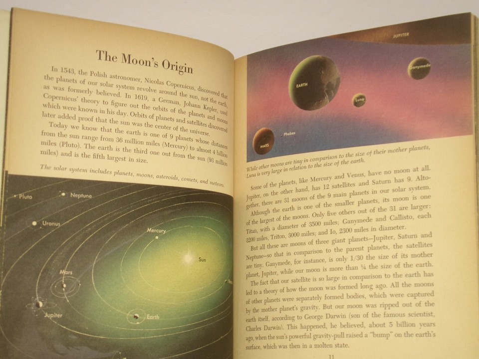 Vintage 1950's Hardcover Book The Moon The Golden Library Of Knowledge ...