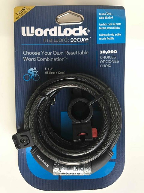 Wordlock Four-Letter Combination Bicycle Lock Cable for sale online | eBay