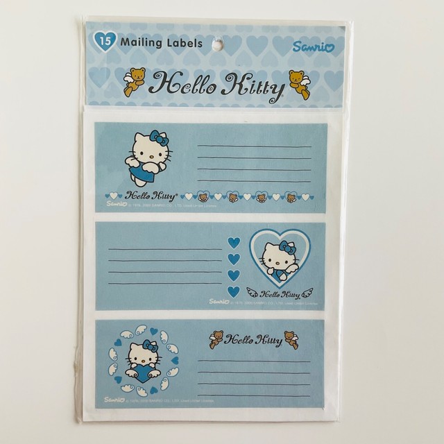 Hello Kitty 15 Count Mailing Labels - Blue Angel Rare Sanrio 2000 for ...