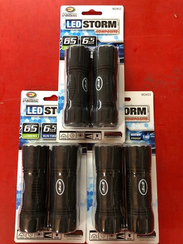 (3) PERFORMANCE TOOL W2453 BLACK POCKET 65 LUMEN LED STORM COMPOSITE FLASHLIGHTS | eBay