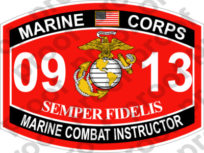 STICKER USMC MOS 0913 MARINE COMBAT INSTRUCTOR ooo USMC Lisc No 20187 ...