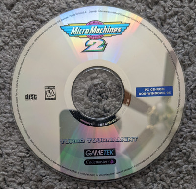 VTG 1995 PC CD-ROM GAME MICRO MACHINES 2 TURBO TOURNAMENT RACING MINT ...