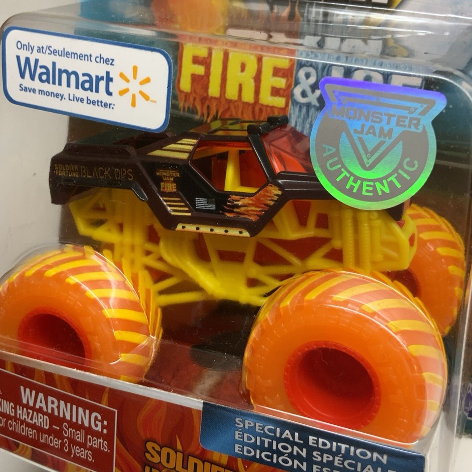 Monster Jam Fire & Ice Soldier Fortune Black Ops “Fire” Walmart ...