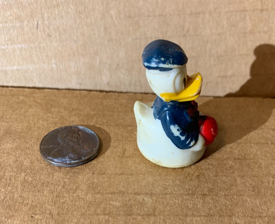VTG HONG KONG MARX DISNEY PLASTIC DONALD DUCK ROLLING MINI TOY ~ 1.5" H ...