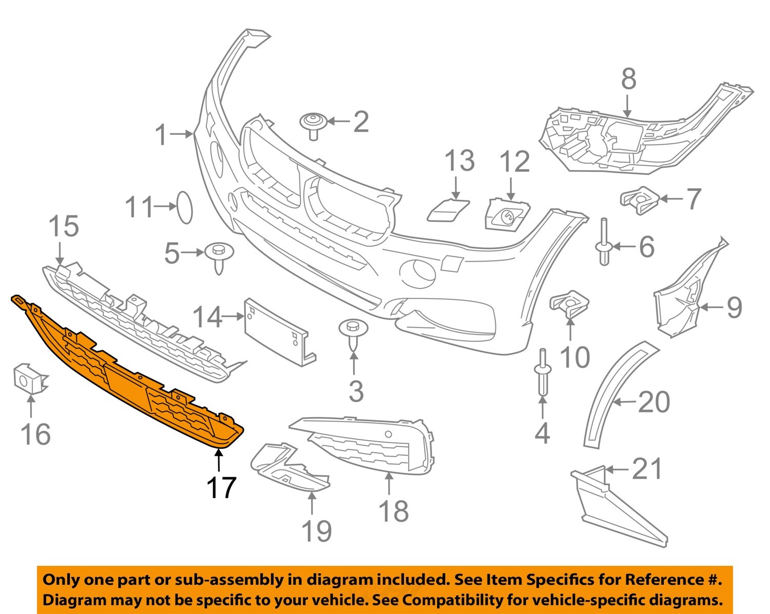 BMW 51118056521 Genuine OEM Lower Grille for sale online | eBay