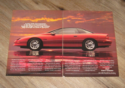 CHEVY Chevrolet Car AD 1994 Camaro Z28 original TWO magazine pages ...