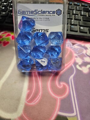GameScience Dice Gems Blue Moonstone D10 | eBay