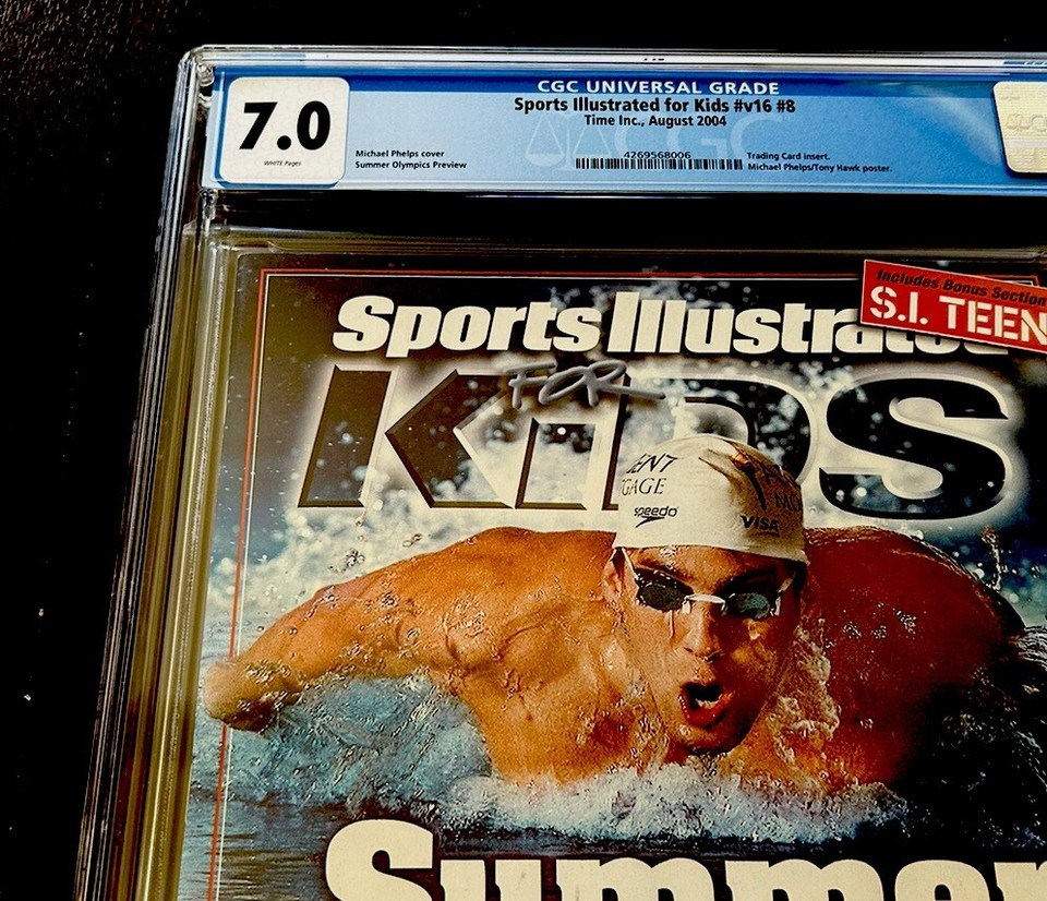 MICHAEL PHELPS ROOKIE SPORTS ILLUSTRATED FOR KIDS COVER 2004 NO LABEL ...