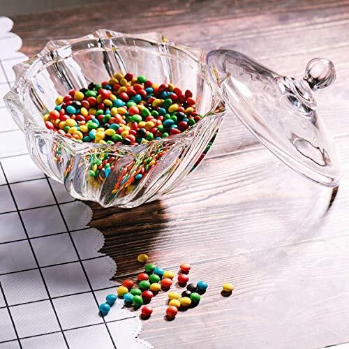 Large Christmas Glass Candy Dish with Lid, Clear Candy Bowl, Crystal ...