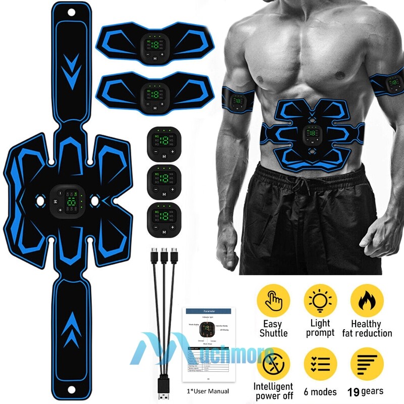 EMS Abdominal Muscle Core Toning Trainer ABS Electric Stimulator ...