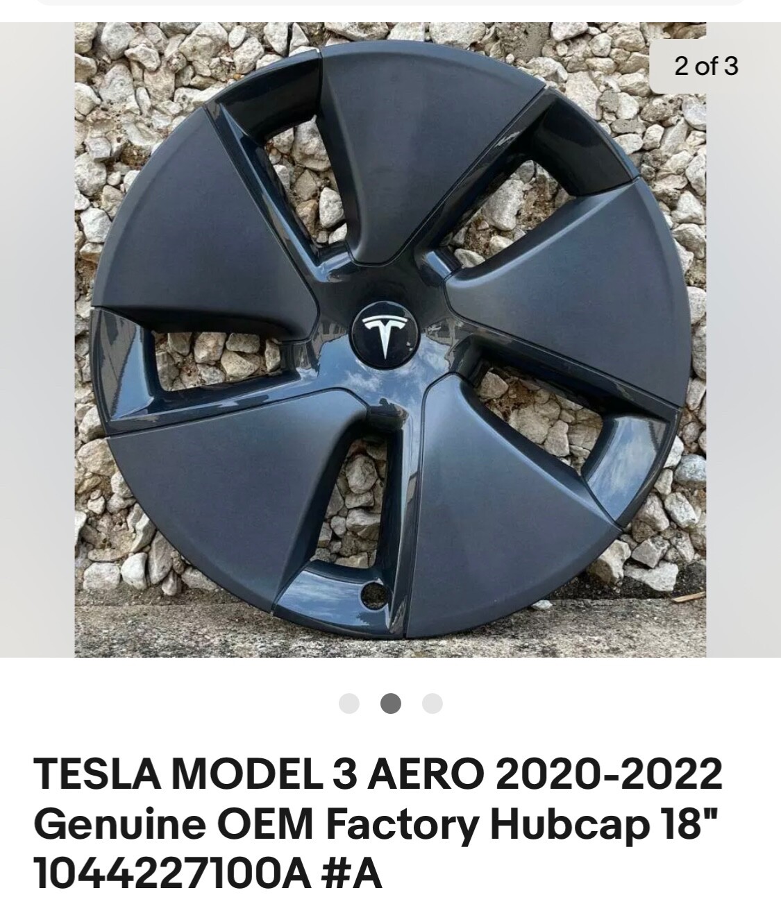2017-2022 OEM TESLA Model 3 Aero Hubcap 18" Full Wheel Cover | eBay