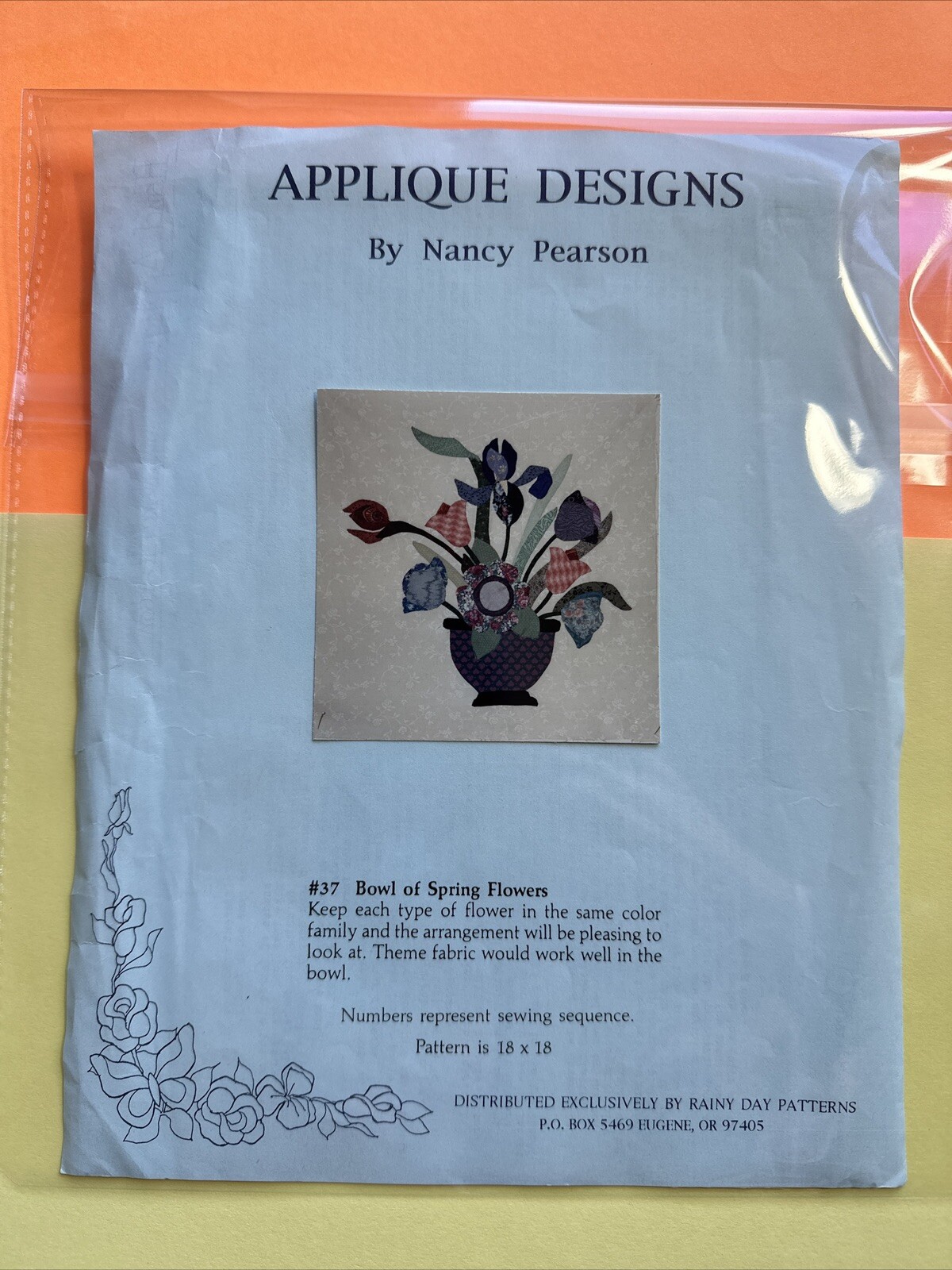 Rare Vintage NOS Applique Pattern by Nancy Pearson #37 Bowl Of Spring ...