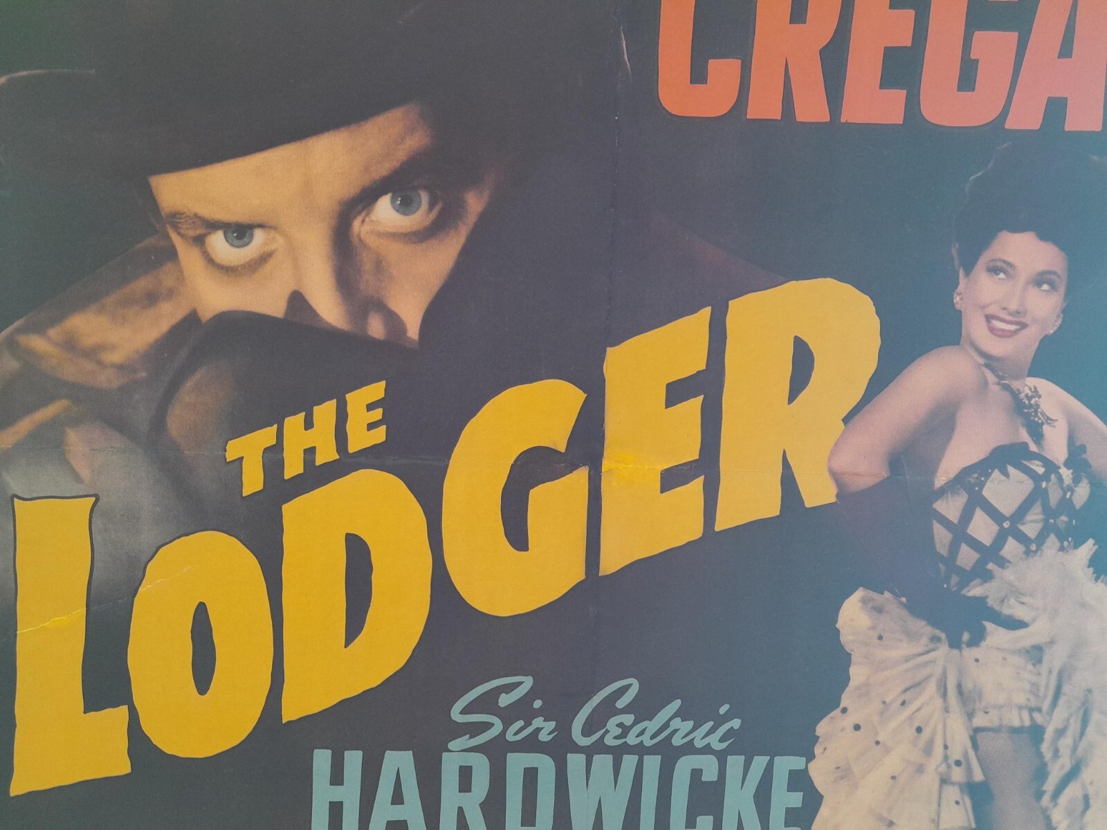 1943 Lodger Original Movie Poster Linen 27x41 Horror Laird Cregar Jack ...