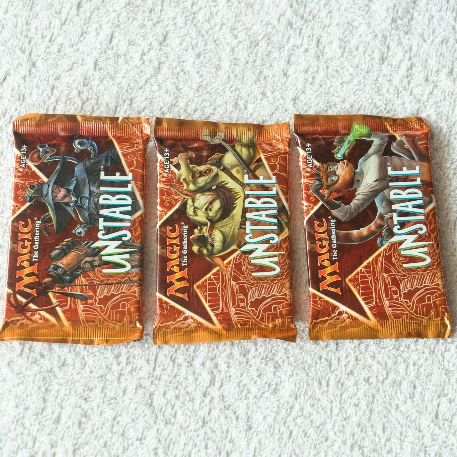 MTG: 3 UNSTABLE Factory Sealed Boosters from Box 1 of Each Art Cover ...
