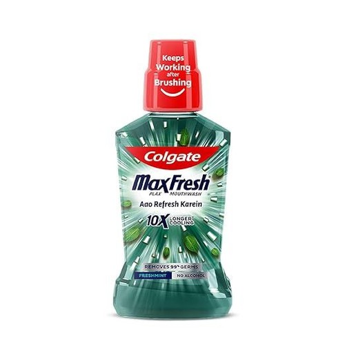 Colgate Maxfresh Plax Antibacterial Mouthwash-Germ & Cavity Protection ...