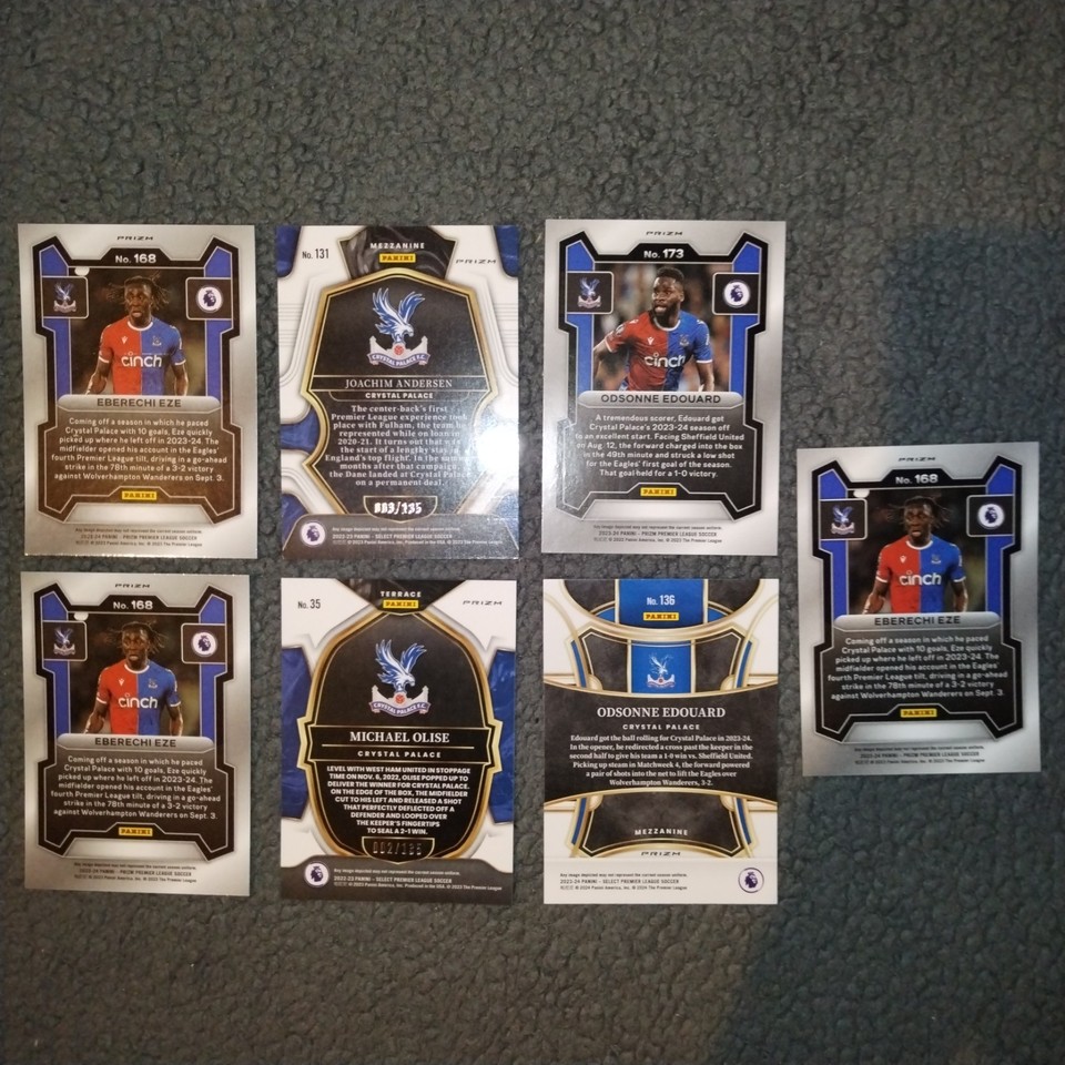 Crystal Palace Football Cards Bundle Lot Soccer Numbered SP Eze FC Rare ...