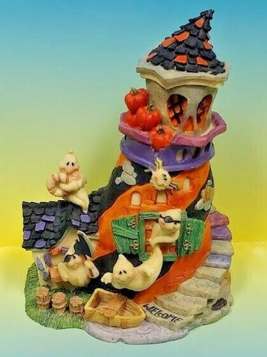 Ceramic Vintage Old Halloween Ghost Lighthouse Tall House Horror Spooky ...