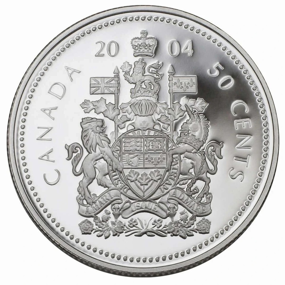 2004 Canada 50 Cent Coat of Arms of Canada Sterling Silver 4-Coin Set ...