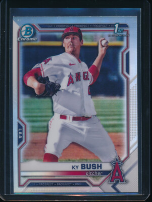 KY BUSH 1st 2021 Bowman Chrome Draft REFRACTOR LA ANGELS Rookie Card RC ...