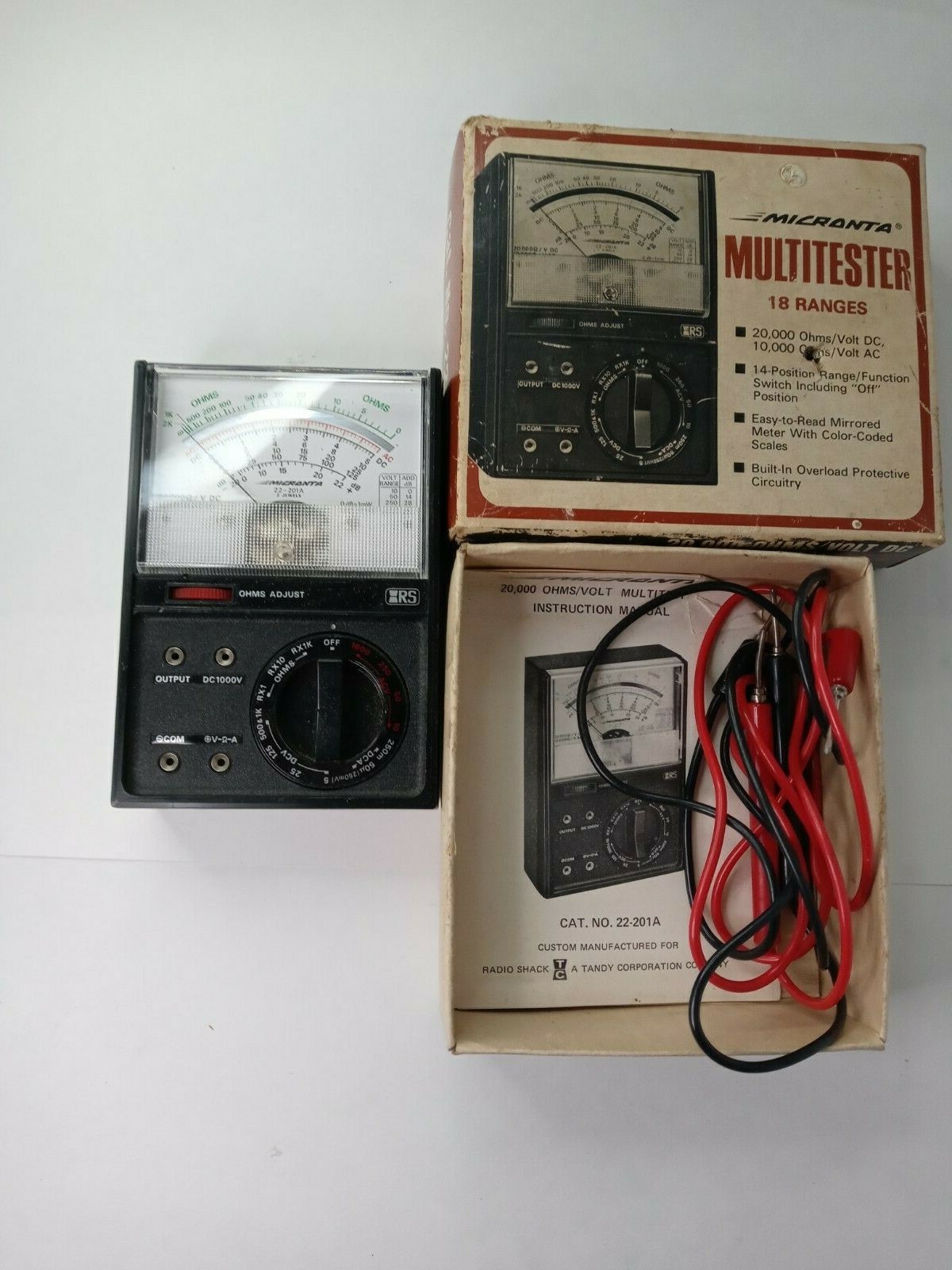 Vintage Micronta Analog Multimeter Multi Tester 22-201a RadioShack for ...