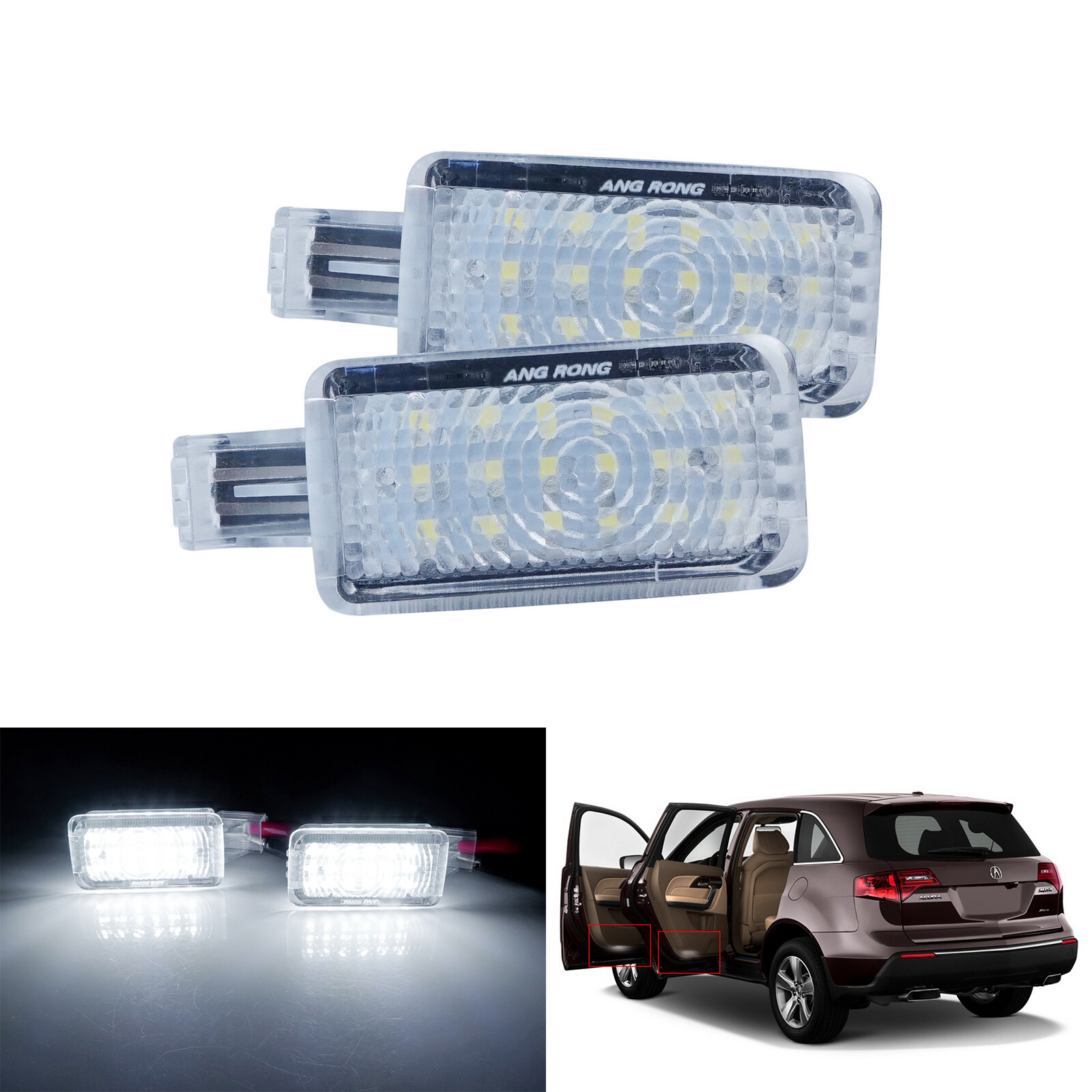2x Canbus SMD LED Side Door Step Courtesy Light White For Acura MDX RLX ...