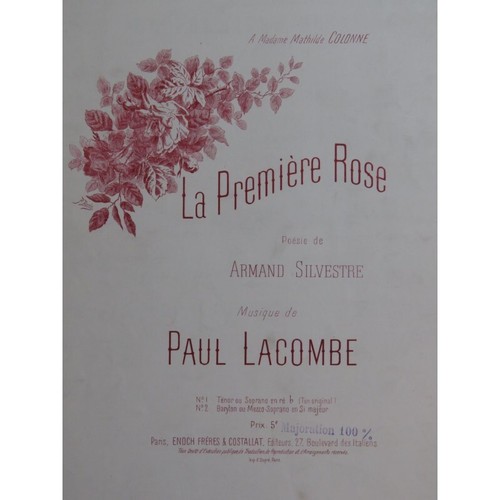 LACOMBE Paul La Première Rose Chant Piano ca1893 | eBay