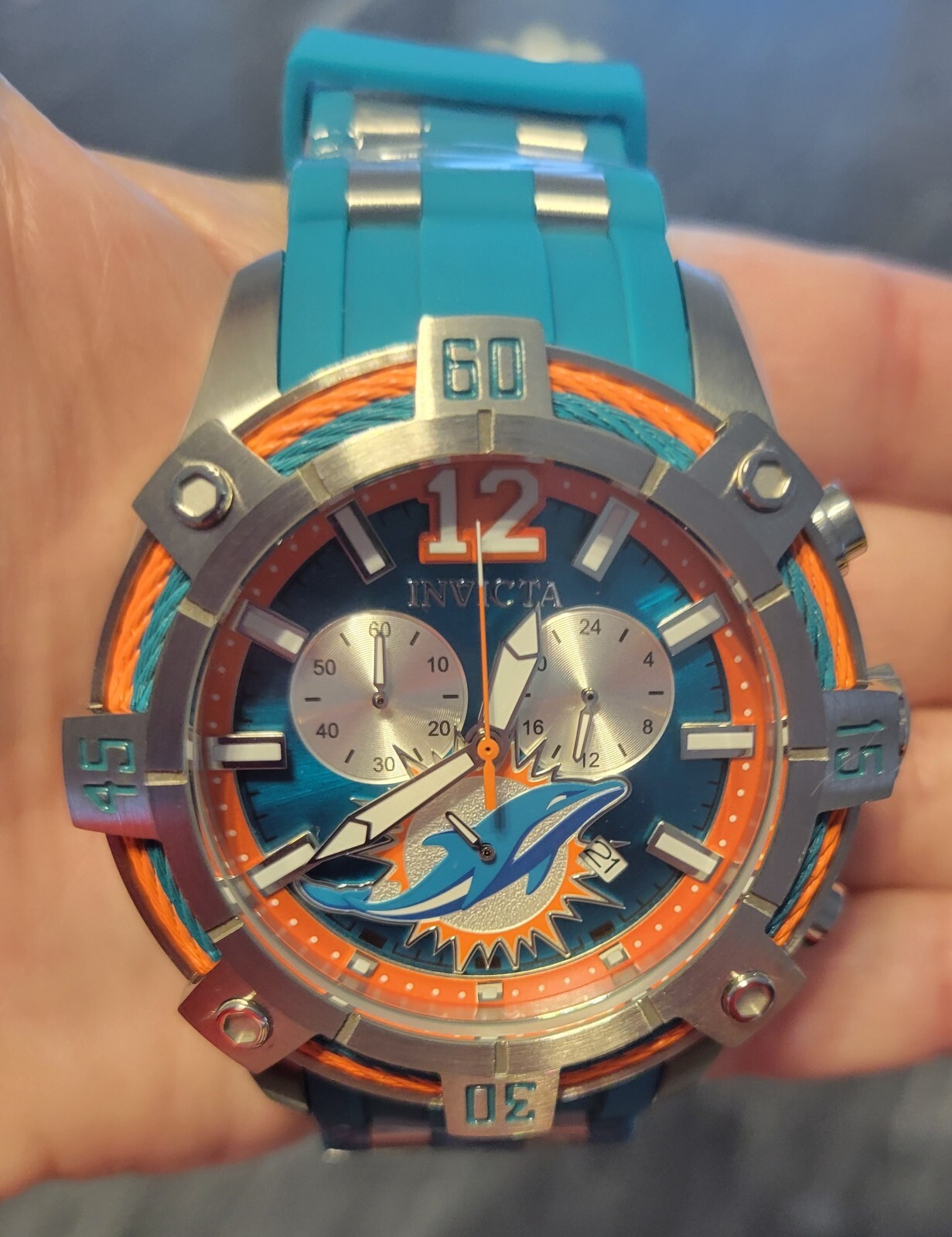 Invicta NFL Miami Dolphins Blue Men's Watch - 35804 for sale online | eBay