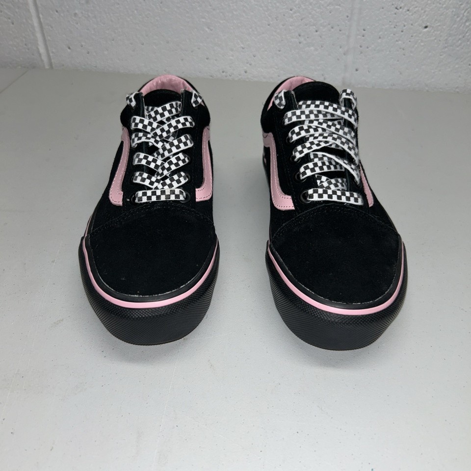 Vans Lazy Oaf Old Skool Platform Black Suede Pink Heart Cutouts Bad For ...