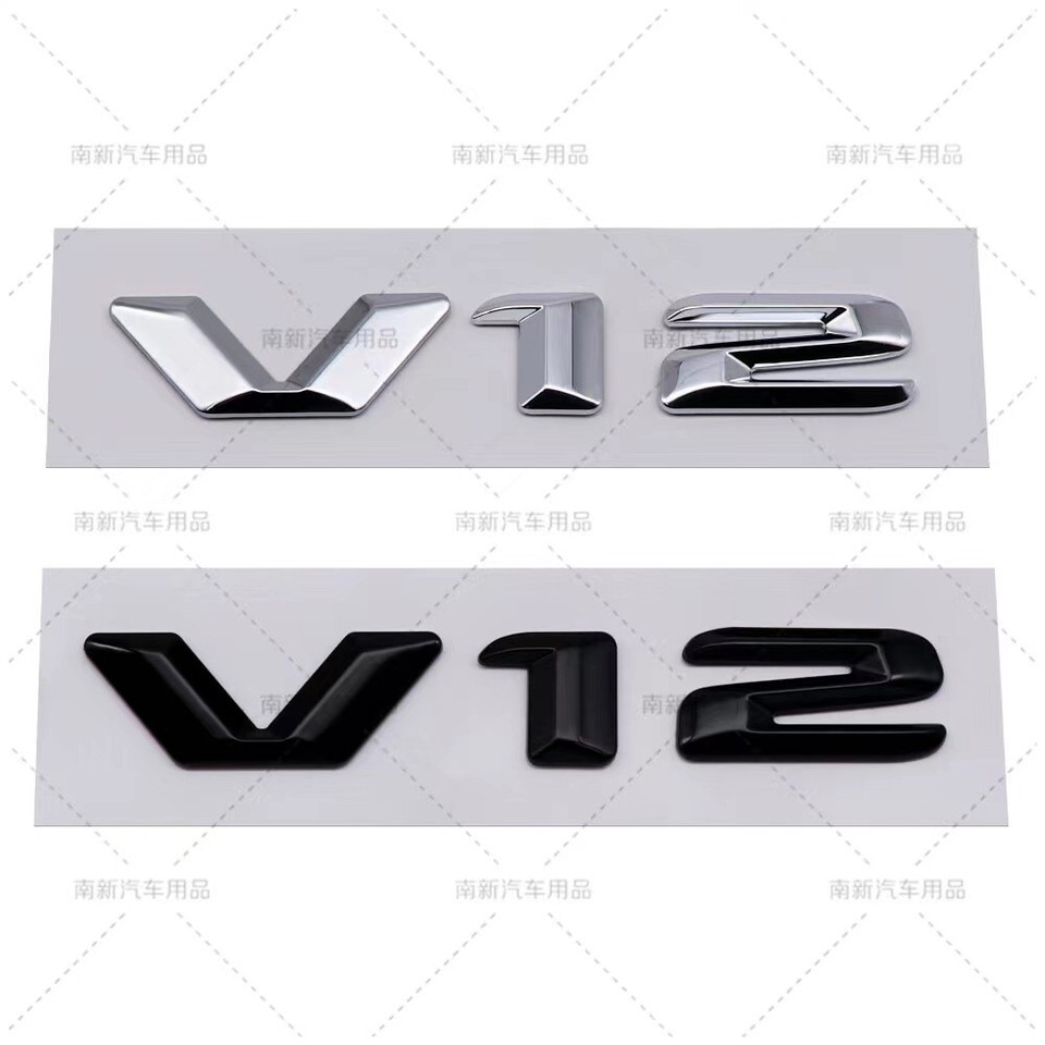 Chrome 3D V12 Trunk Side Emblem Badge Sticker for Mercedes-Benz Maybach ...