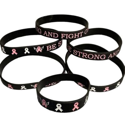 Breast Cancer Support Bracelets, Lot of 6- 100% of Proceeds to Charity ...