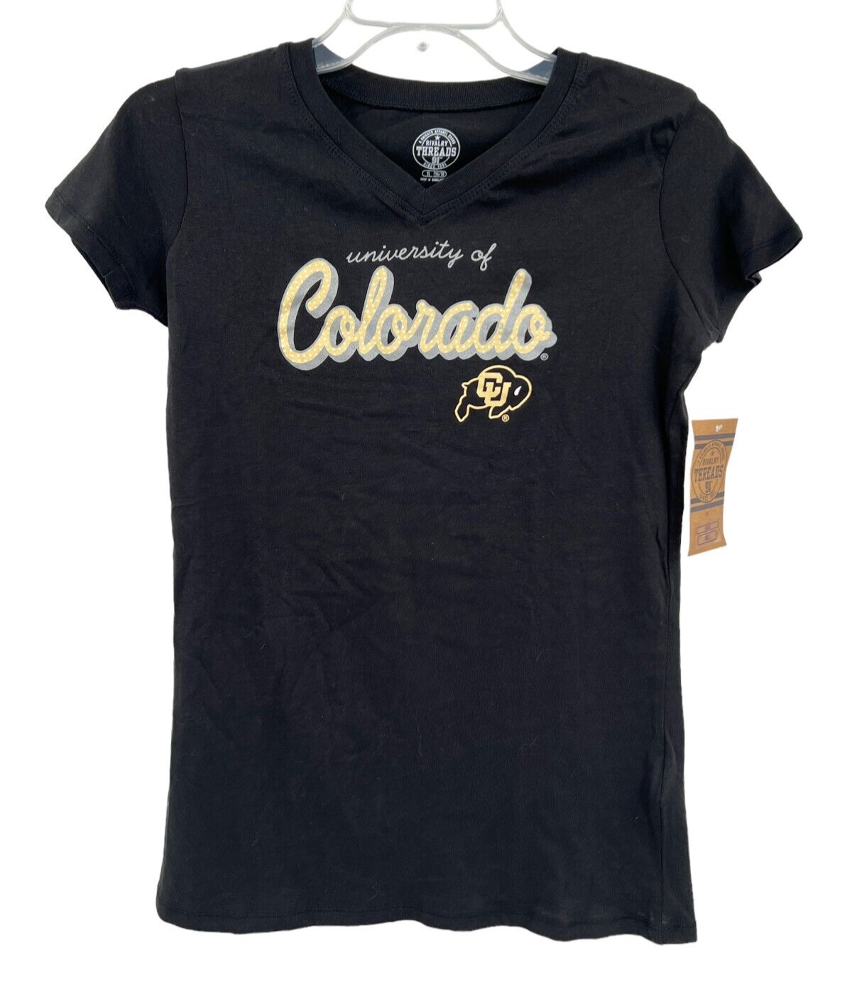 NEW University of Colorado Buffaloes CU Buffs Black T Shirt Girls Size ...