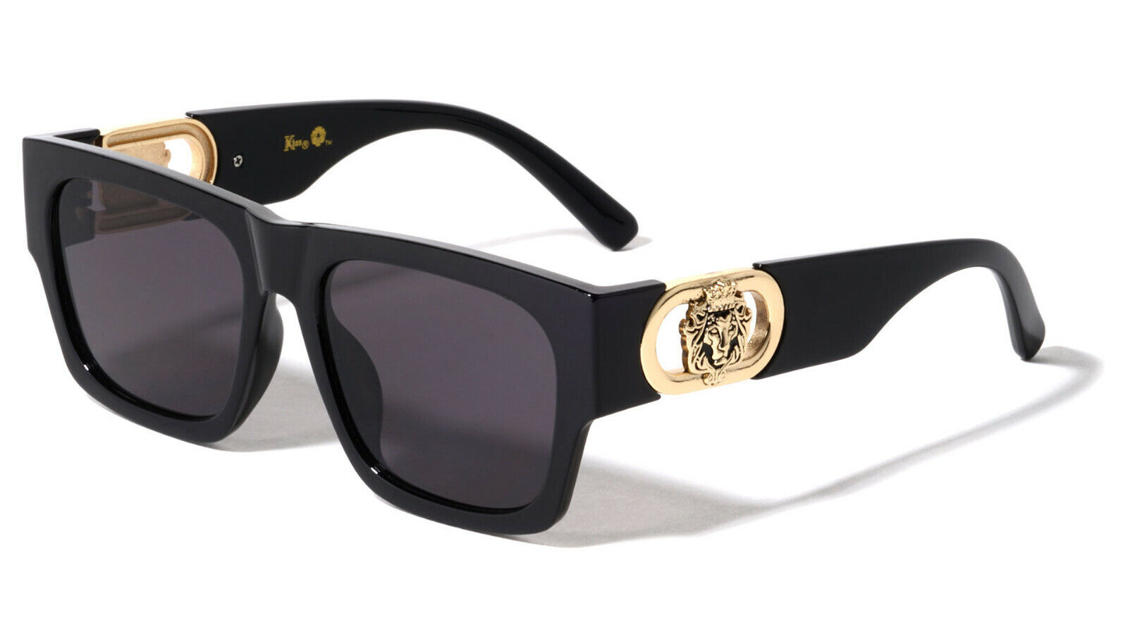 SQUARE GOLD LION HEAD MEDALLION SUNGLASSES CLASSIC CASUAL RETRO ...