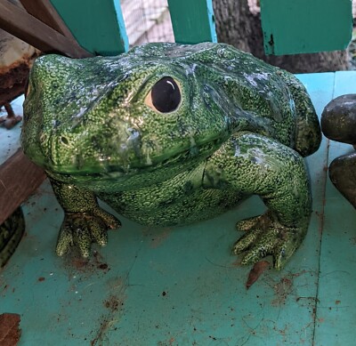 Vintage 1980s Ceramic Sitting toad Bullfrog Figurine Statue EUC | eBay
