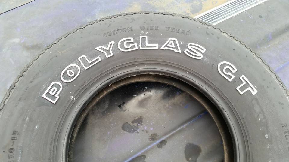 Vintage Goodyear Polyglas GT muscle car tire NOS 60's 70s G70-15 mopar ...