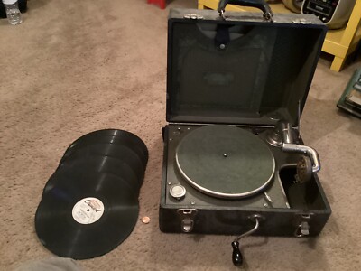 RARE 1930s Brunswick Model 104#138355 Portable Record Player+records ...