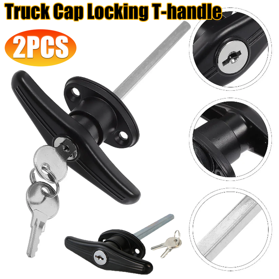 1 Pair Truck Cap Lock T Handles for Pickup Truck Cap Topper Camper ...