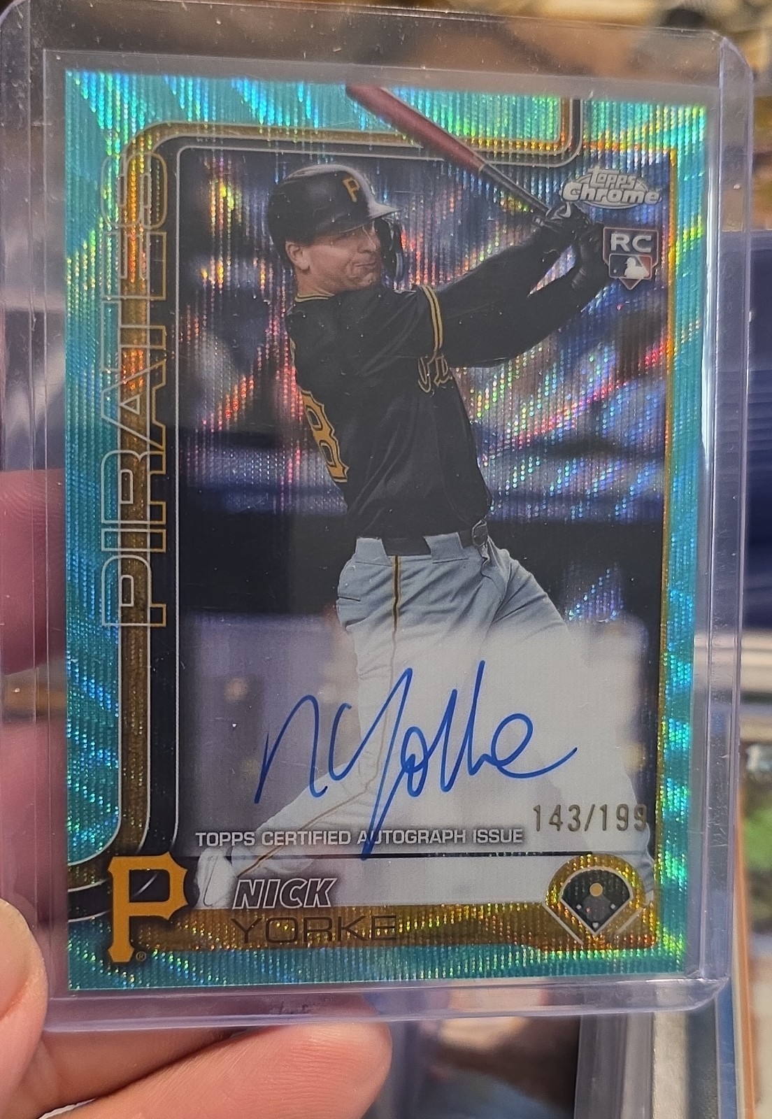 Nick Yorke 2025 Topps Chrome #RA-NY Rookie Autographs - Aqua Wave ...