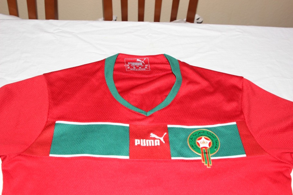Morocco National Team Football Shirt By Puma Size M Number 7 Ziyech | eBay
