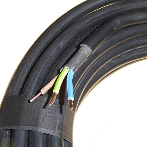10 Metres 1.5mm 3 Core CYKY-J Tuff Cable 450/750V Black Tough Heavy ...