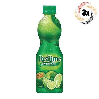 3x Bottles ReaLime 100% Real Lime Flavor Juice | 8 fl oz | Fast ...