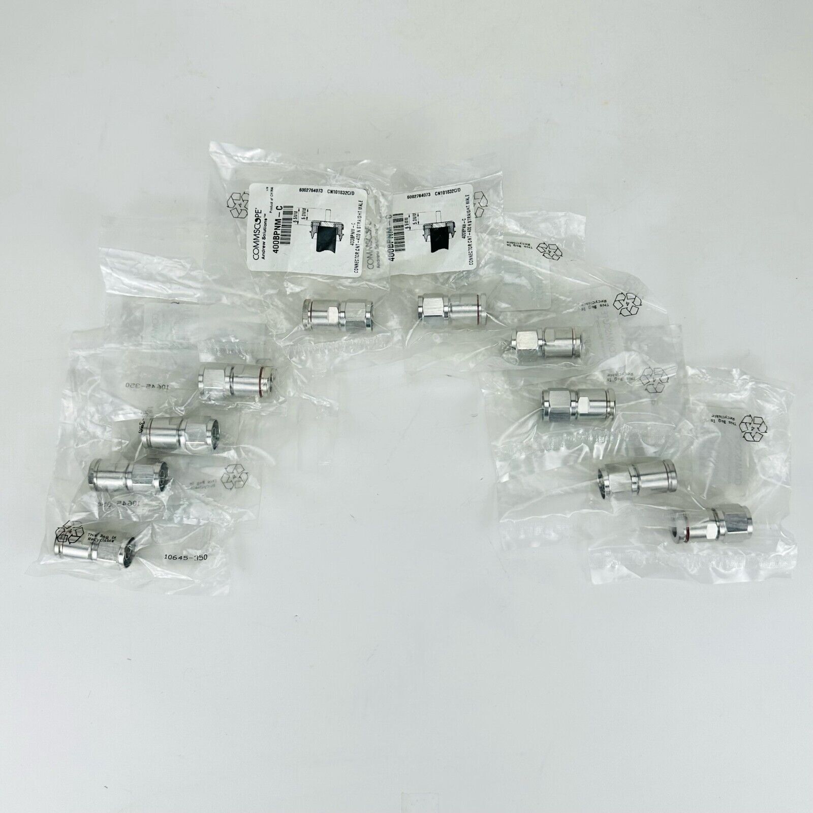 8-pack of CommScope 400BPNM-C N-Male Connectors for CNT-400 Coax ...