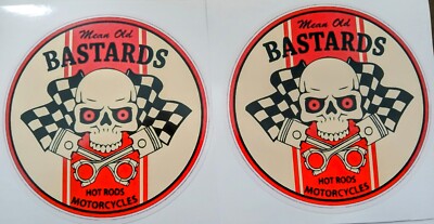 2 PACK RAT ROD HOT ROD CHOPPER MOTORCYCLE RAT FINK STICKER VINTAGE ...