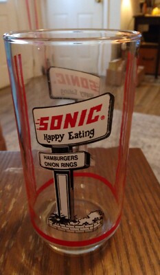 Sonic Drive-In Retro Drinking Glass Happy Eating 12 Ounce | eBay