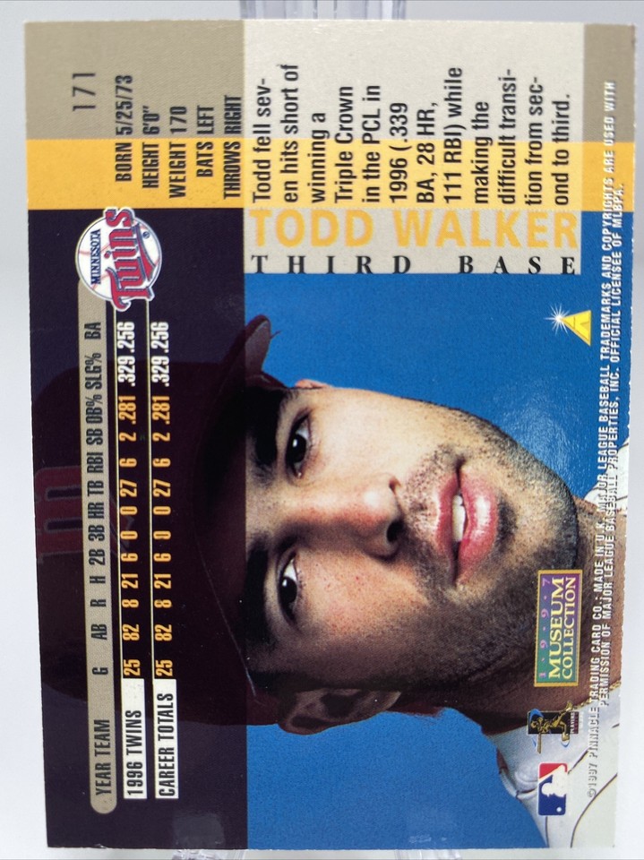 1997 Pinnacle Museum Collection #171 Todd Walker ROOKIE | eBay