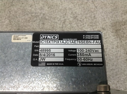 Dynics IC15XTPIX1AJC1AE76SEBN-FAU Industrial Computer 100-240 VAC IX15 ...