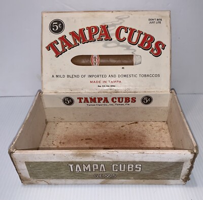 Rare Vintage TAMPA CUBS Gems 5 Cent Cigars Cigar Box | eBay