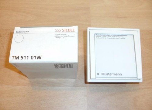 Siedle TM 511-01 W Klingeltaster 1fach Tastenmodul Neu Weiß TM511-1 | eBay